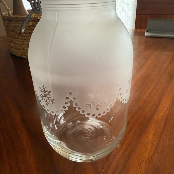 Accents | Arc France Frosted Glass Jar With Snowflake Design | Poshmark